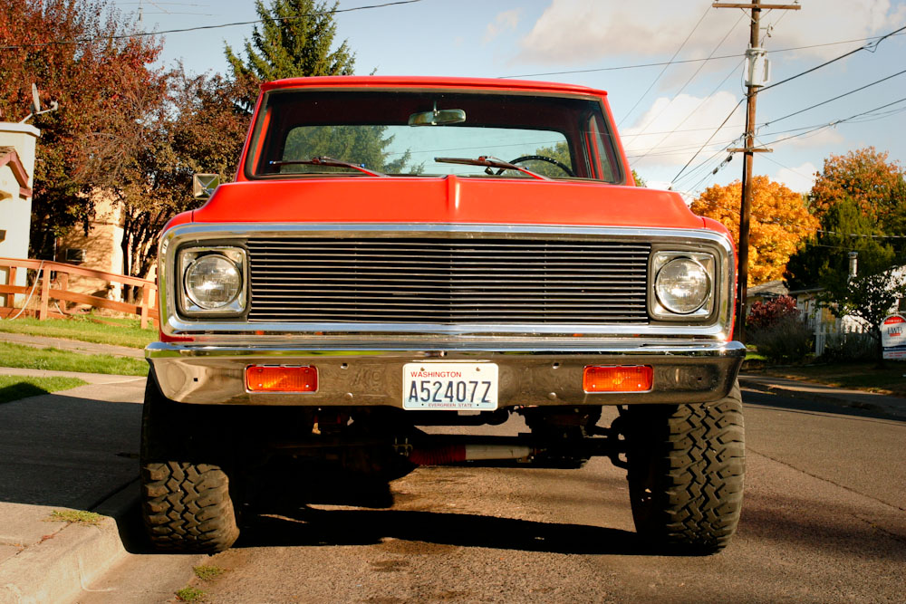 Restored 1972 Chevy 4x4 3/4 Ton, Painted 1969 Camaro's "Hugger" Orange ...